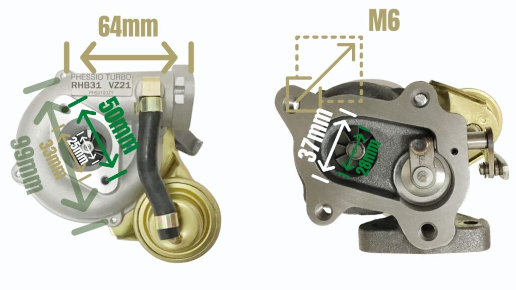 VZ21 Turbo Small Engine Turbocharger For Motorcycle, Go Kart, Dirt Bike